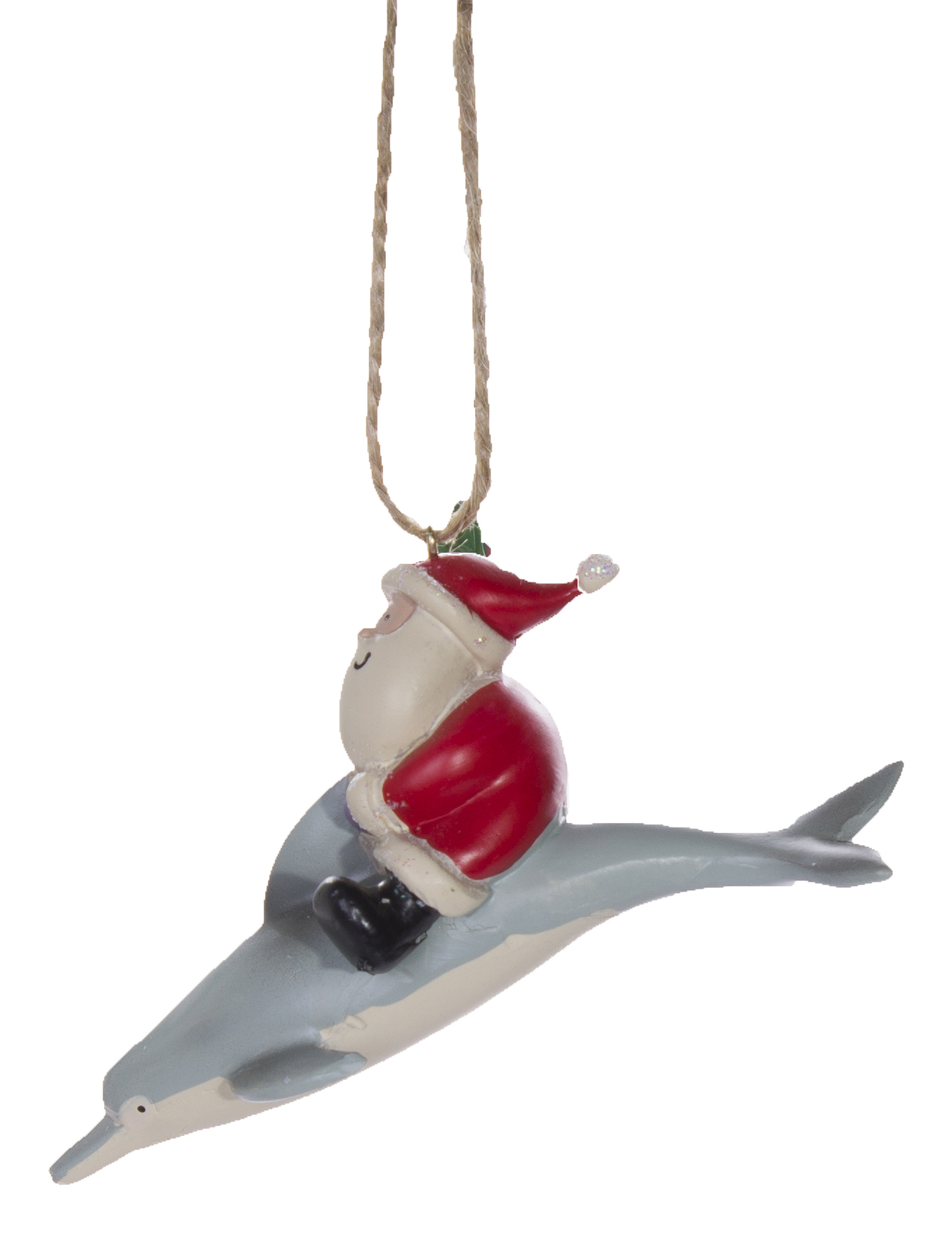 Jolly Santa Riding Dolphin Christmas Holiday Ornament | eBay