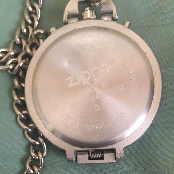 Zippo Pocket Watch Quartz Chronograph Full Hunter Chain USA New Battery ...