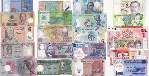 World Polymer Banknotes Set 21 Pcs Lot Different Notes From 21 ...
