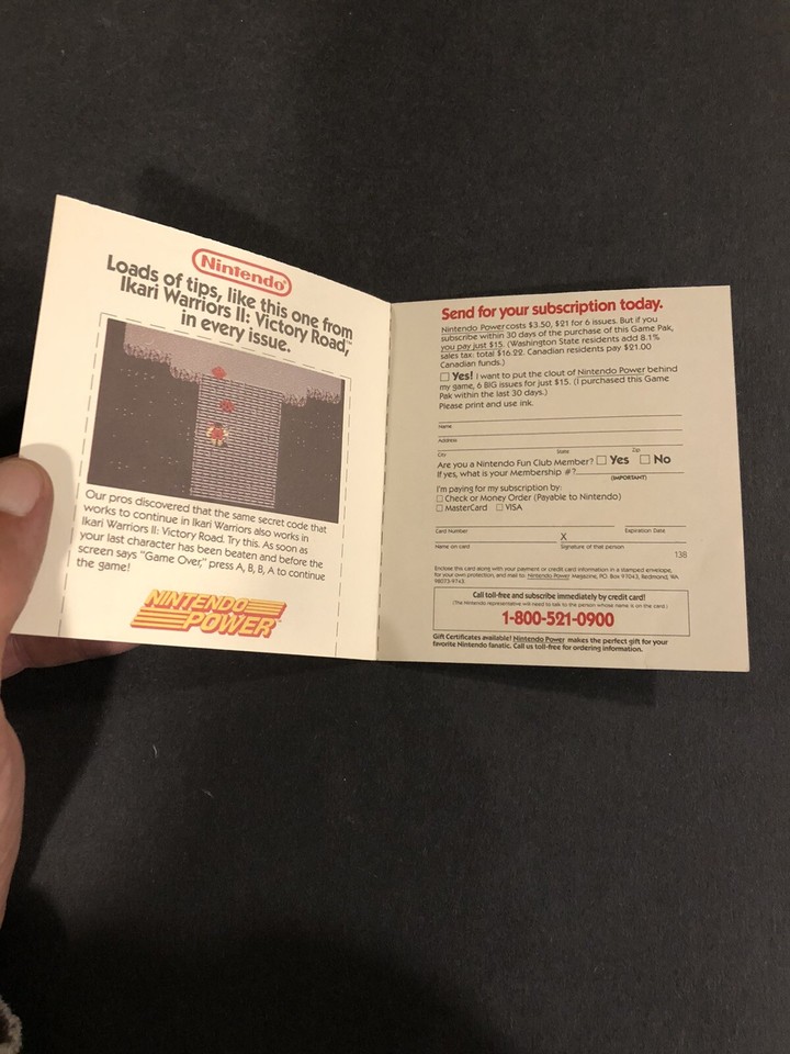 Nintendo power nes Insert pmg-vr-usa track field | eBay