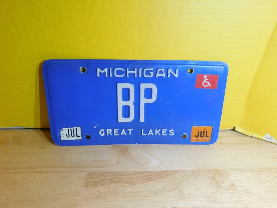 Michigan License Plate Vanity Personalized BP, 12/104 | eBay
