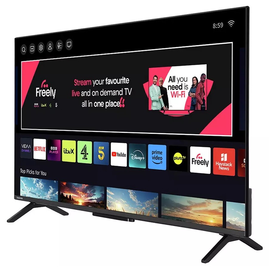 Argos Toshiba 4K SMART QLED Freely TV 43QV2F63DB 43" Ultra HD HDR TV ...