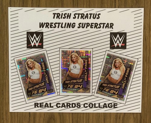 Trish Stratus WWE #2 Real Cards Collage - Hand Made & Laminated-With ...