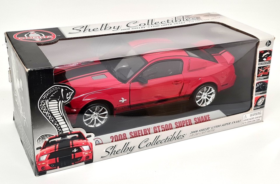 Shelby Collectibles 1/18 Shelby GT 500 Super Snake 2008 Red Diecast ...