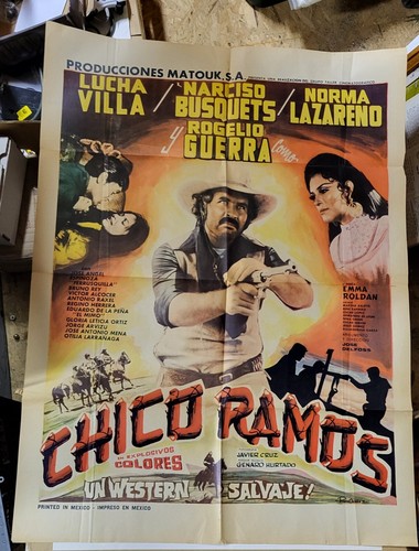 Original 27" X 37" Chico Ramos Vintage Mexican Movie Poster Lucha Villa ...