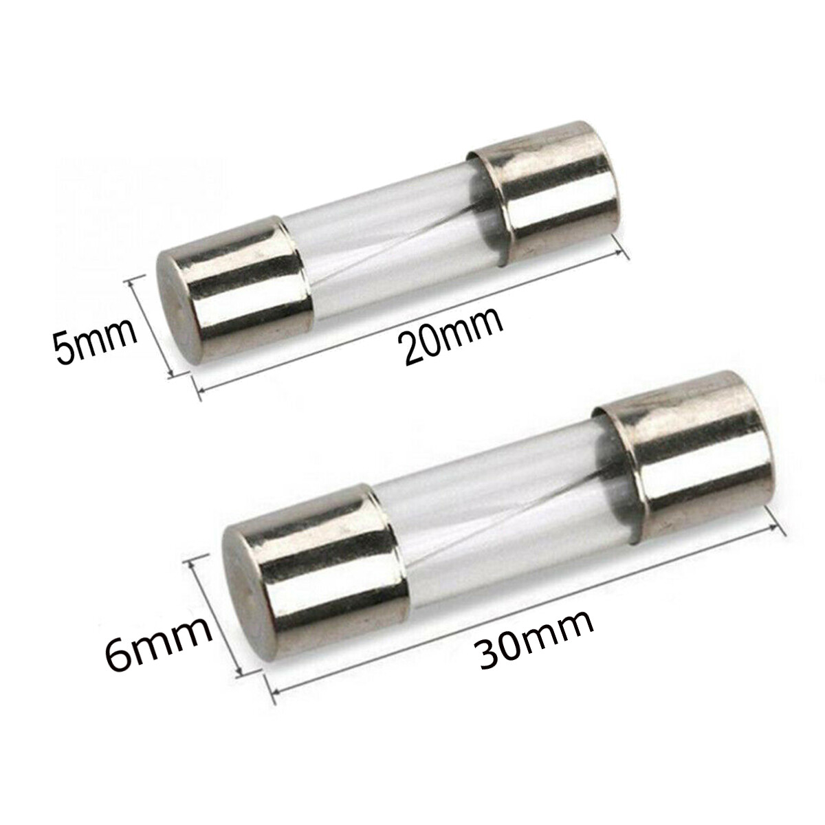 360PCS Glass Fuse 5 x 20mm 6 X 30mm Slow Blow 250V / Select From 0.2A ...