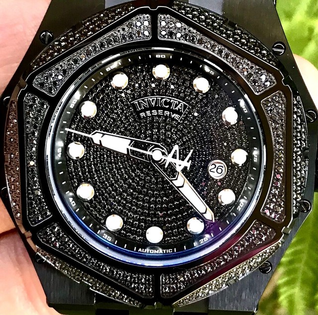 INVICTA 38946 Reserve Carbon Hawk 55mm Automatic 4.28ctw Diamond Watch ...