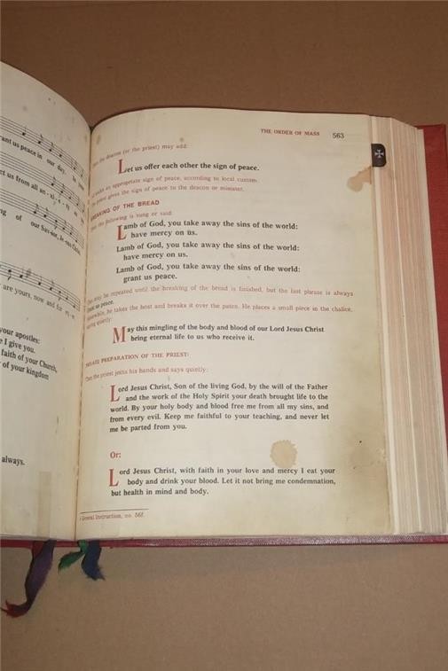 VINTAGE 1974 ROMAN MISSAL THE SACRAMENTARY w/ TABS CATHOLIC BOOK ...