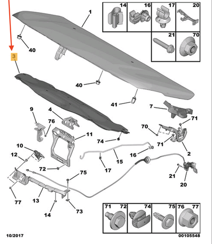 PEUGEOT 2008 Bonnet Sound insulation 9814032080 New Genuine | eBay