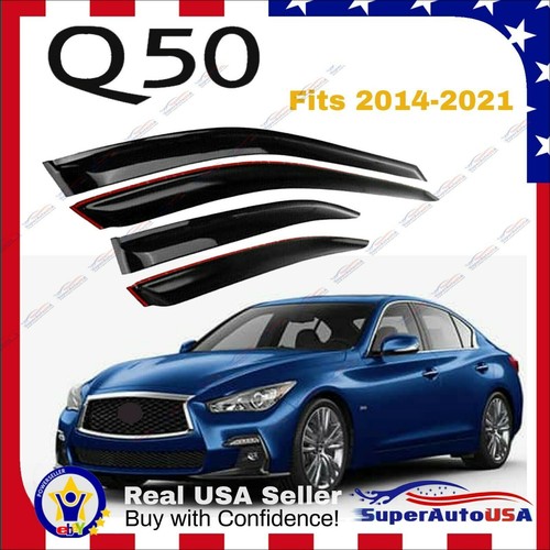 For Infiniti Q50 2014-2021 Tinted Window Visor Rain Sun Guard Vent ...