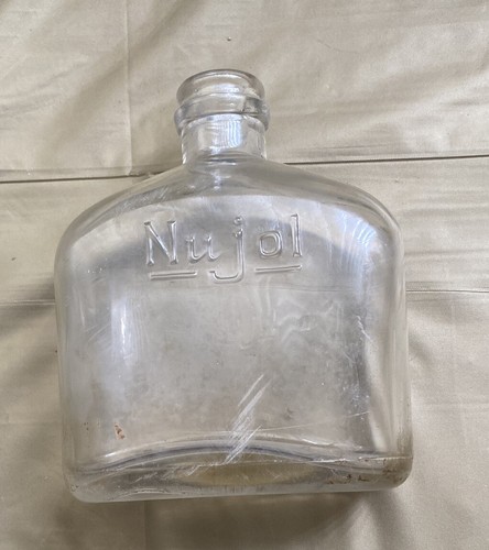 Vintage Collectible Nujol One Pint Clear Glass Bottle of Mineral Oil ...