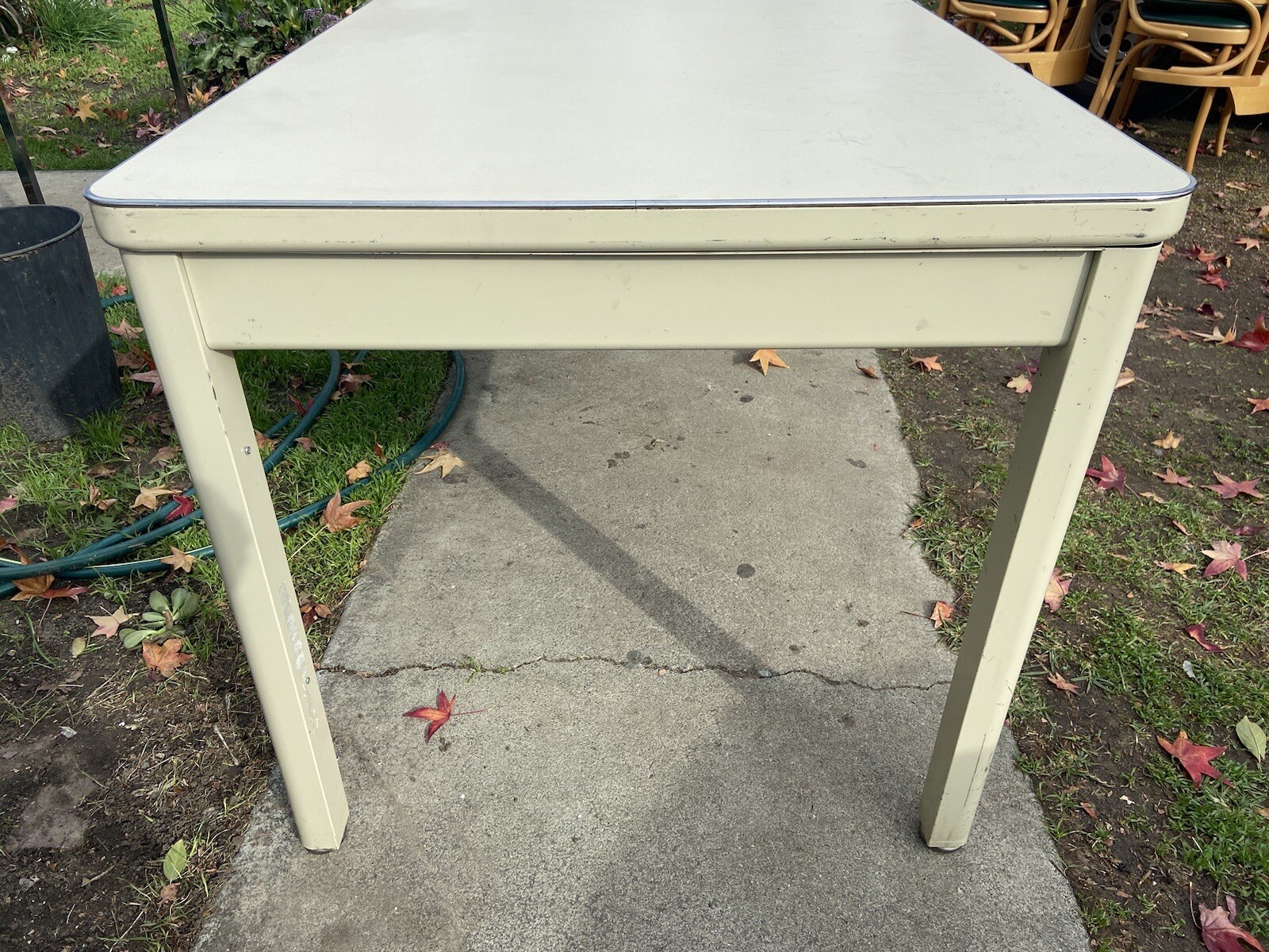 METAL INDUSTRIAL Steelcase Desk Retro Work Bench Metal Lab Table | eBay