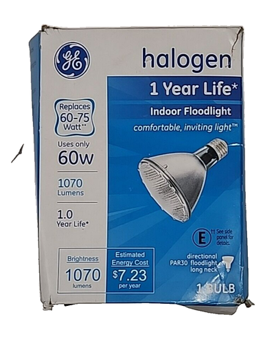 GE PAR30 FLOOD Bulb Halogn LONG NECK 2900K Indoor 60W | eBay