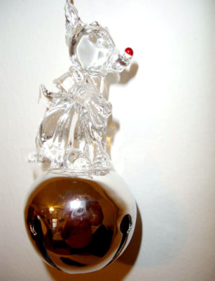Lenox Crystal Rudolph Red Nose Reindeer Ornament Silver Jingle Bell ...