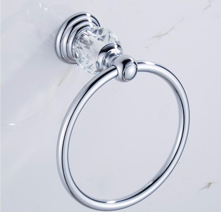Modern Bathroom Complete Silver Polished Chrome Crystal Hardware ...
