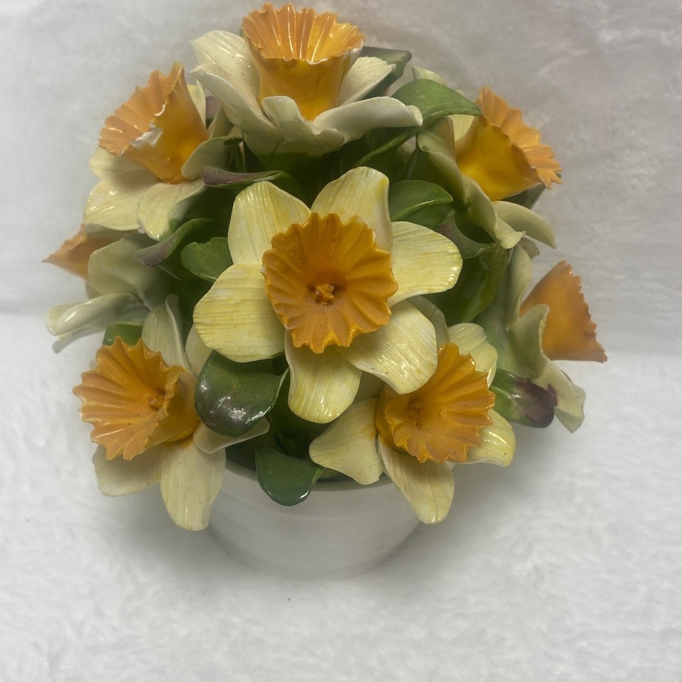 VTG Aynsley Porcelain Ornate Daffodil Floral Bouquet Table Centerpiece ...