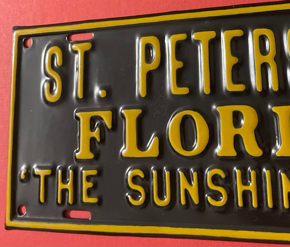 Vintage St. Petersburg Florida Booster License Plate The Sunshine City ...