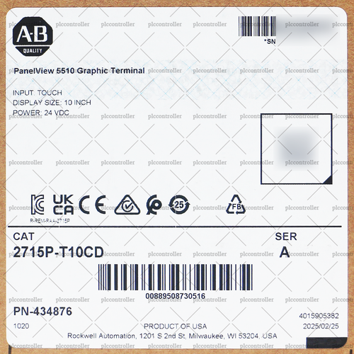 New Allen Bradley 2715P-T10CD PanelView 5510 Graphic Terminal | eBay