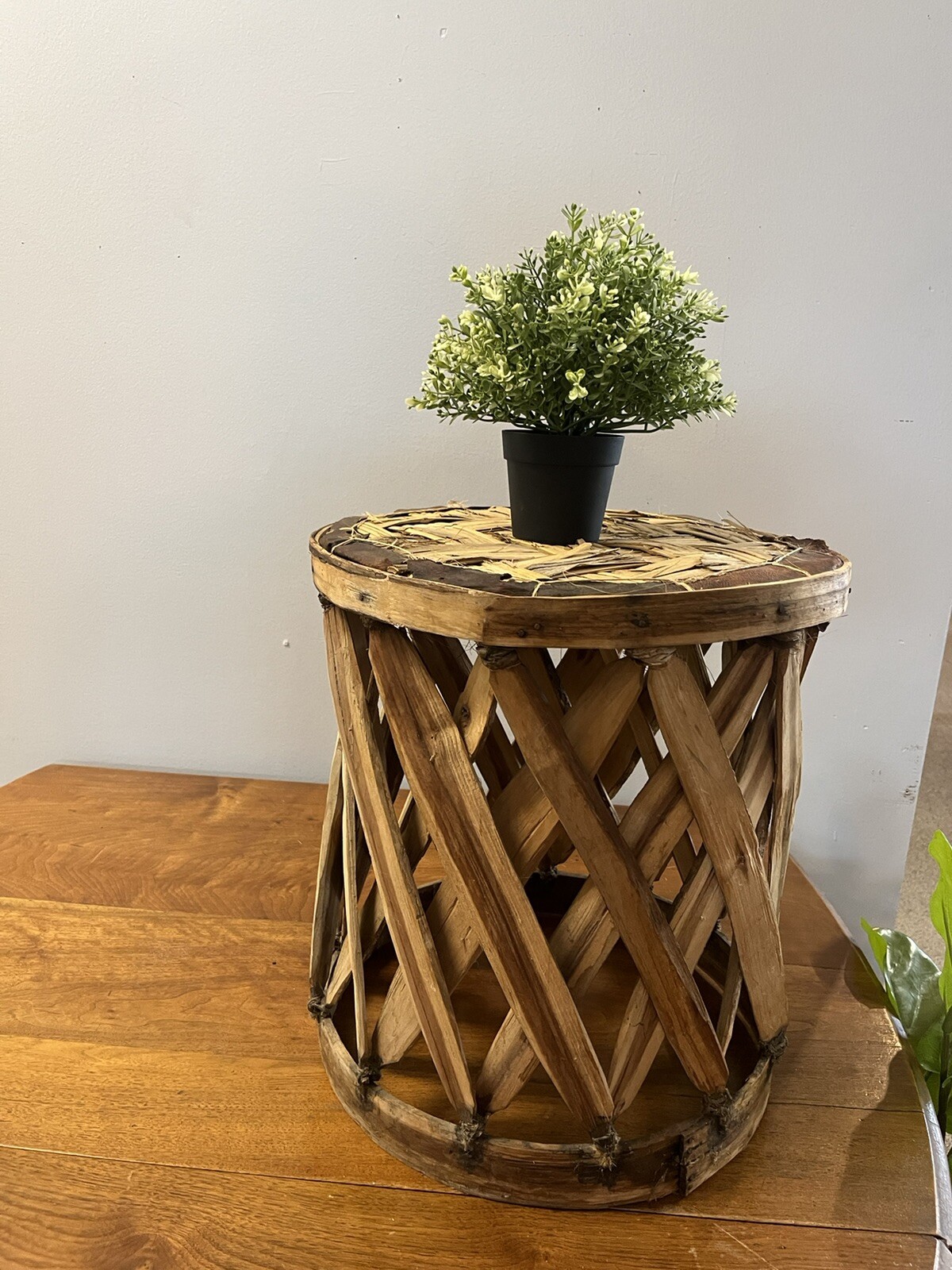 Antique Vtg Native Mexican Art Chair Handmade Wood Woven Chair Accent ...