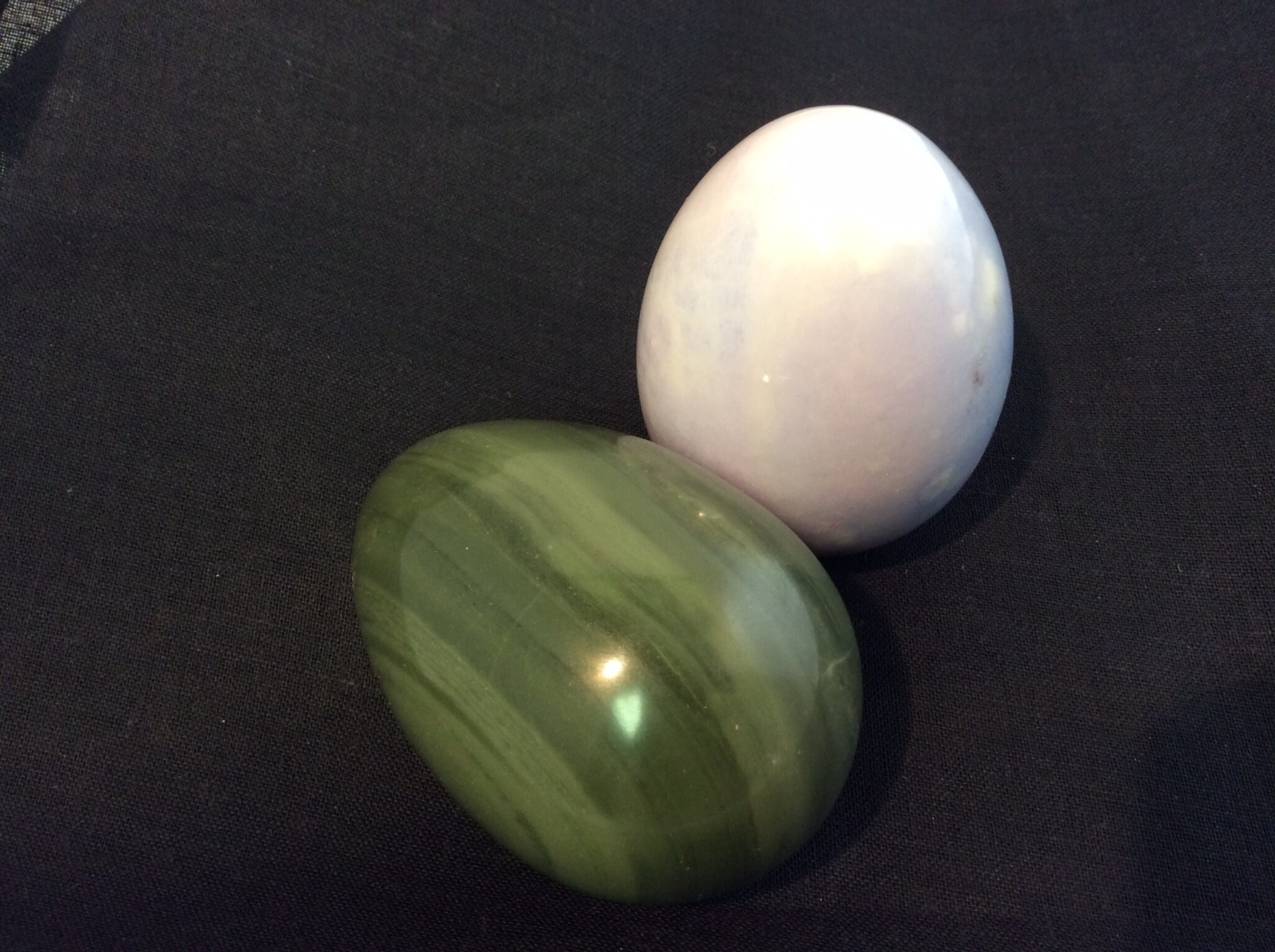 Lot of 2 made in Italy genuine Alabaster lavender & green hand carved ...