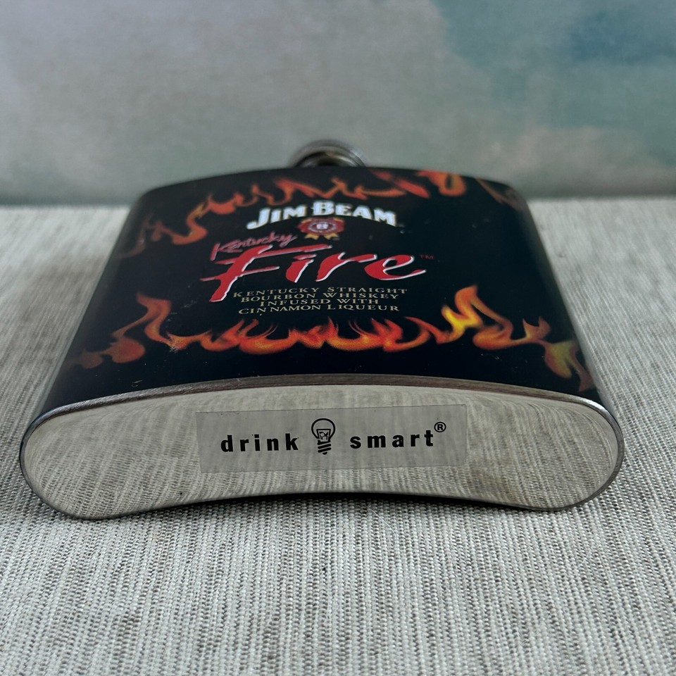 Vintage Jim Beam Kentucky Fire Bourbon Flask Drink Smart Flames ...