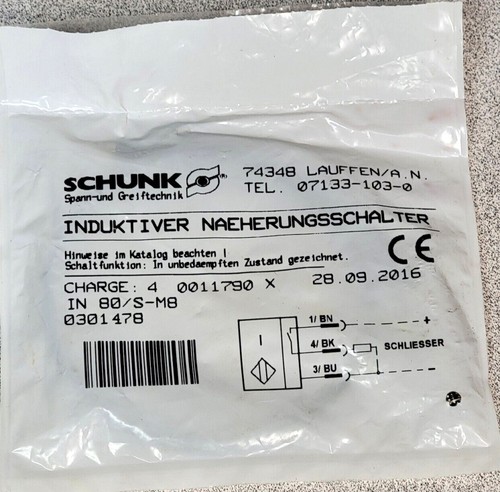 SCHUNK IN 80/S-M8 proximity switch sensor #E3 | eBay.de