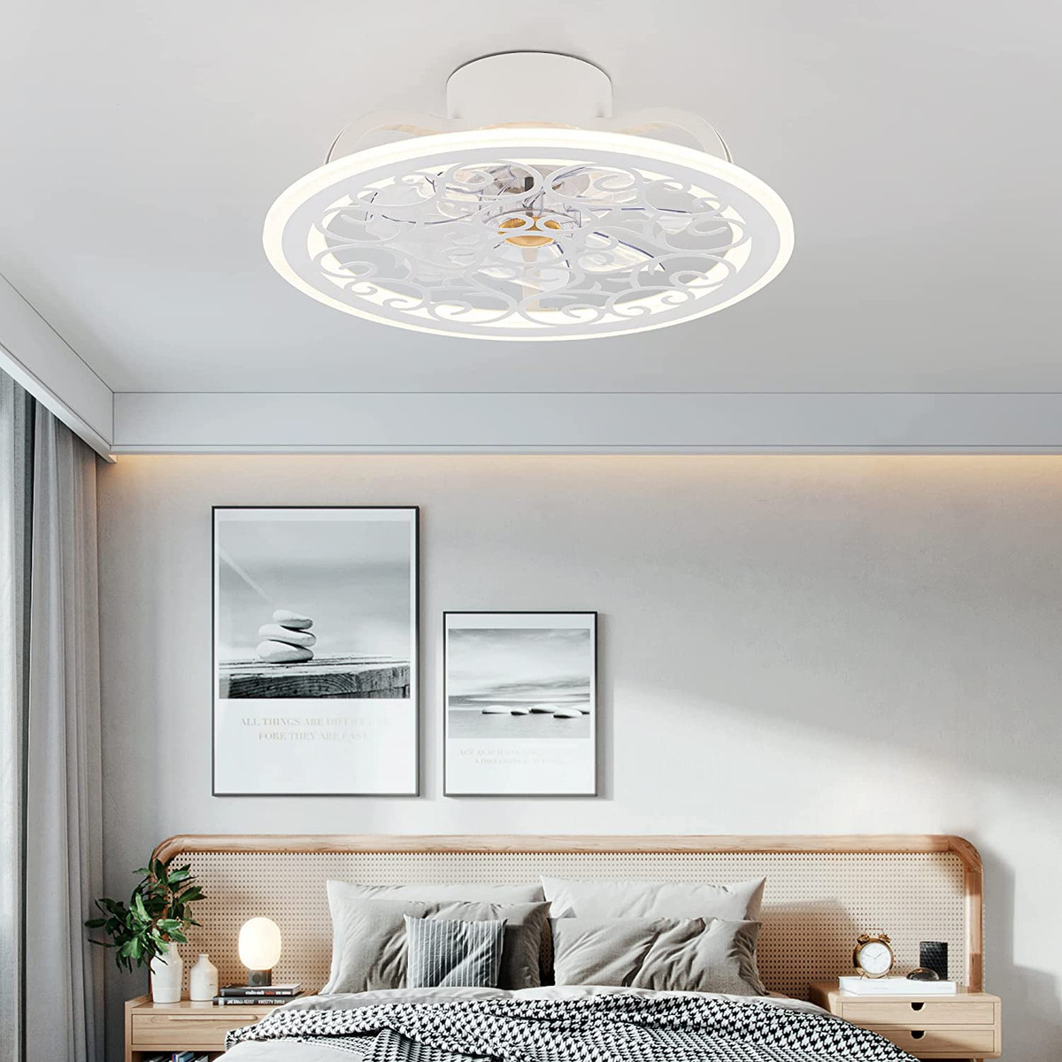 Small Enclosed Ceiling Fan With Light | Shelly Lighting