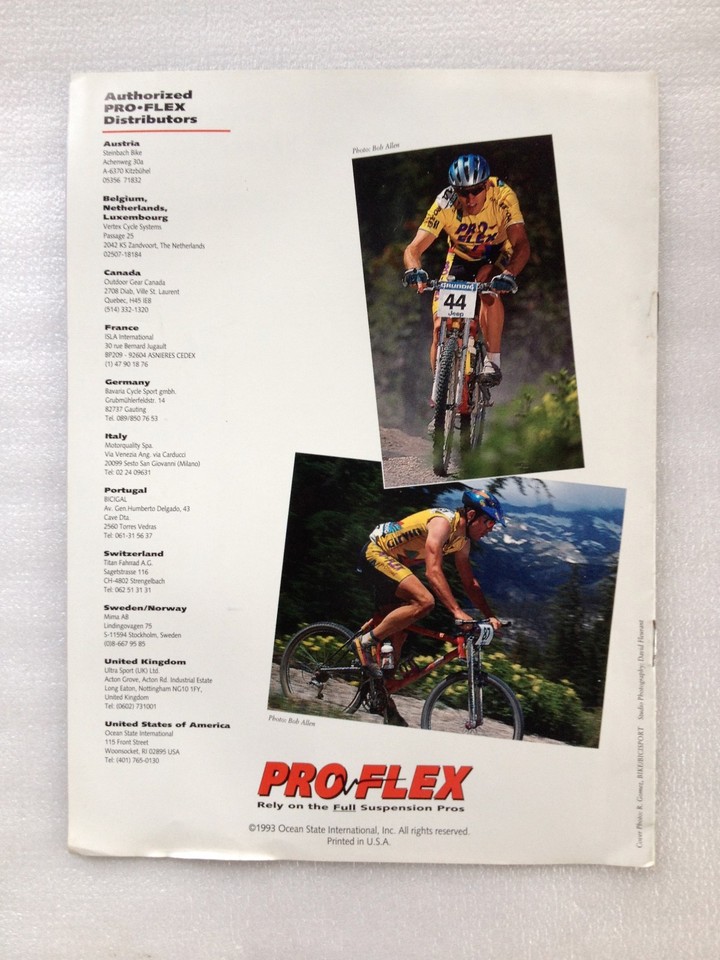 Vintage Original 1993 PRO FLEX Bicycle Catalog / Bob Girvin | eBay