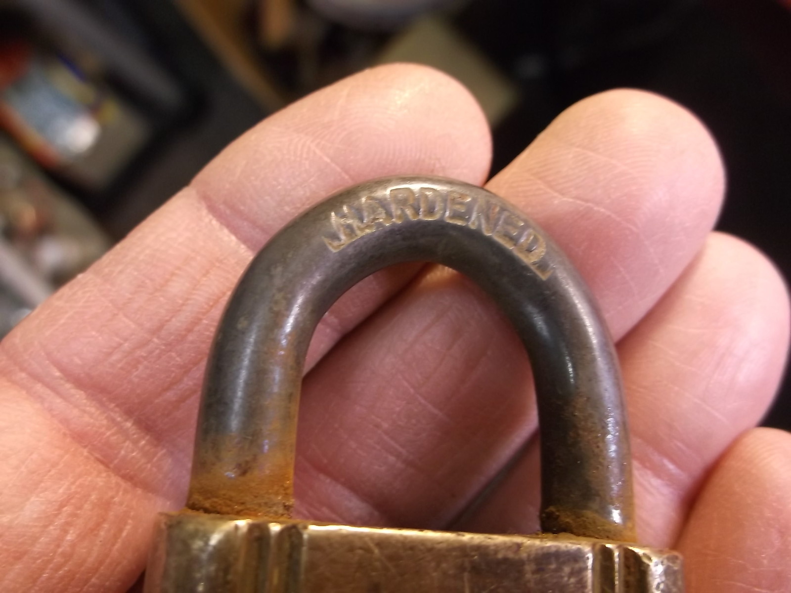 #2 of 5, NEAT OLD VINTAGE "USN" PADLOCK/LOCK "US NAVY" BRASS YALE Y&T ...