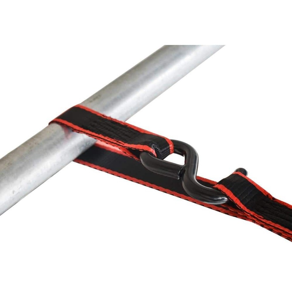 HUSKY RATCHET TIE-DOWN STRAPS 4-PACK 1 in. x 12 ft. Quick Release Hook ...