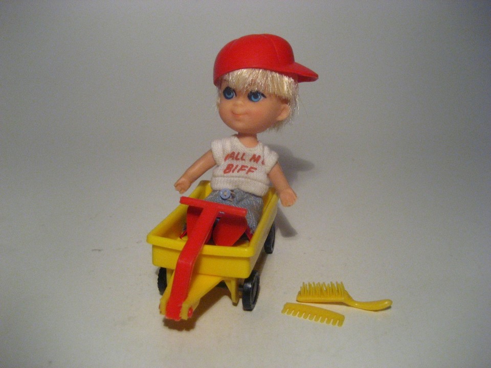VTG 1966 OOAK LIDDLE KIDDLES HOWARD BIFF BOODLE DOLL WAGON CAP CLOTHES ...