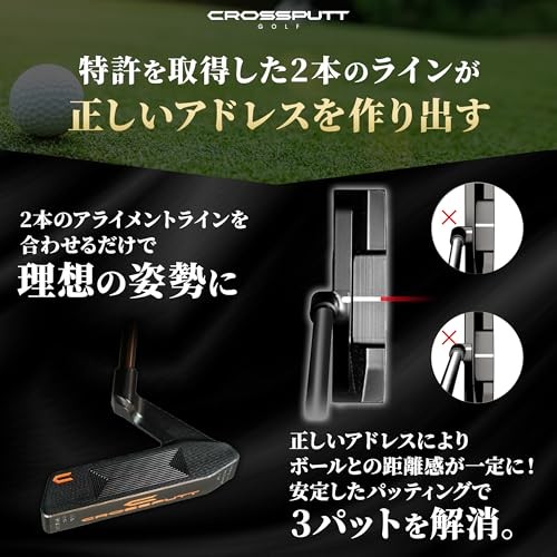 CROSSPUTT Putter Golf Left-handed Center Shaft Available 33 inches Loft ...