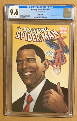 THE AMAZING SPIDER-MAN #583 (2009) Marvel Comics BARACK OBAMA 2nd Print ...