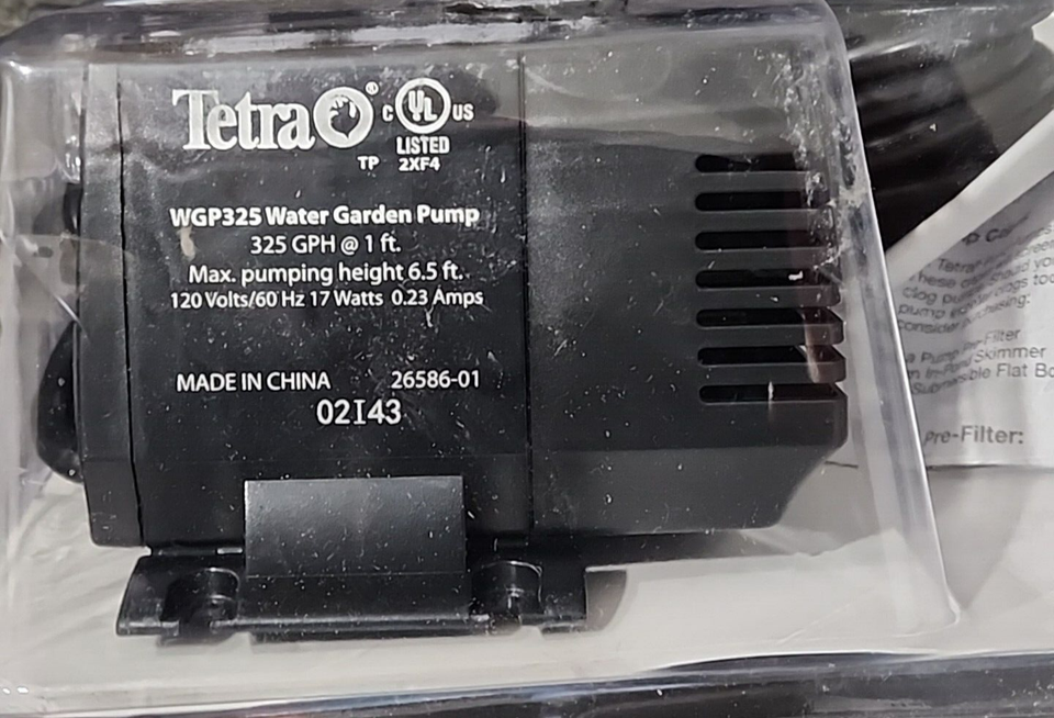 Tetra Water Garden Pump 354 GPH Small Waterfalls Filters & Fountain ...