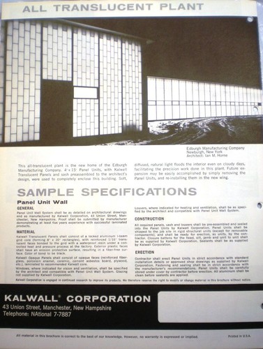 KALWALL Translucent Wall Systems Building Panel Catalog ASBESTOS Board ...
