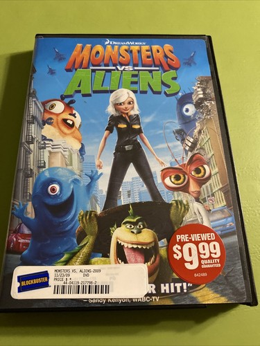 Monsters vs. Aliens (DVD, 2009). Blockbuster Stickers And Case | eBay