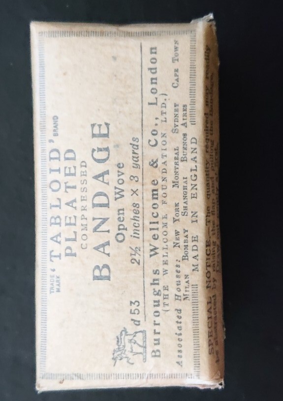 Vintage Medical First Aid - Burroughs Wellcome - Pleated Bandage ...