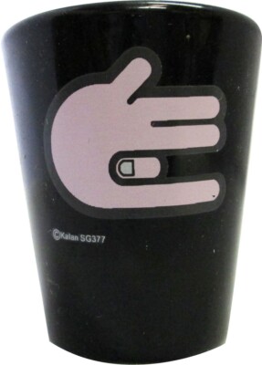 Black Shot glass "Hand Gesture" 2 oz collectible/souvenir | eBay