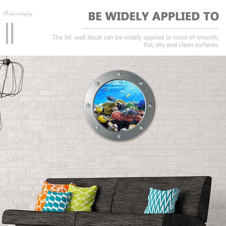 2 Pcs Home Wall Decor Ocean Decals Fake Window Kids' Room Stickers ...