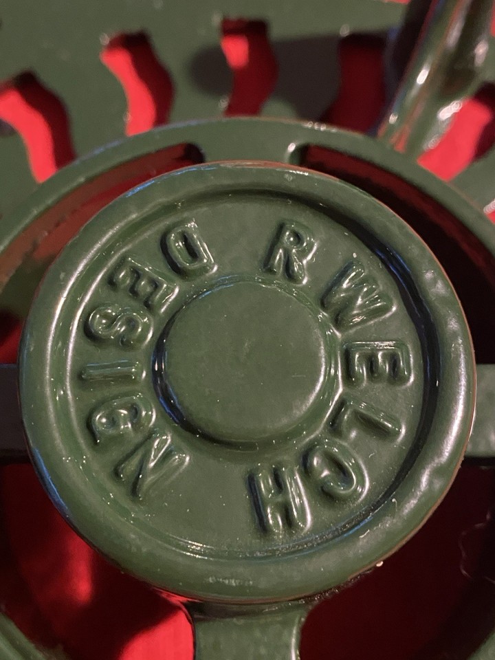 Vintage Boots Green Cast Iron Double Tea Light Table Plate Food Warmer ...