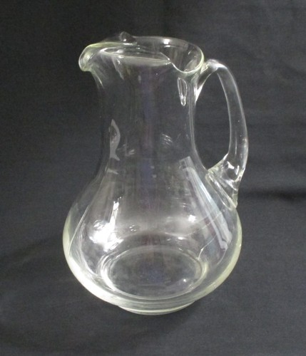 Chic VTG Glassware: Fat Bottom Mold Blown Clear Pitcher w/Unique Ice ...