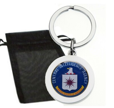 CENTRAL INTELLIGENCE AGENCY CIA METAL KEYRING & GIFT BAG HIGH QUALITY ...