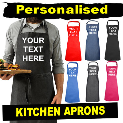 Personalised Kitchen Apron - Your Custom Text cooking chef Gift aprons ...