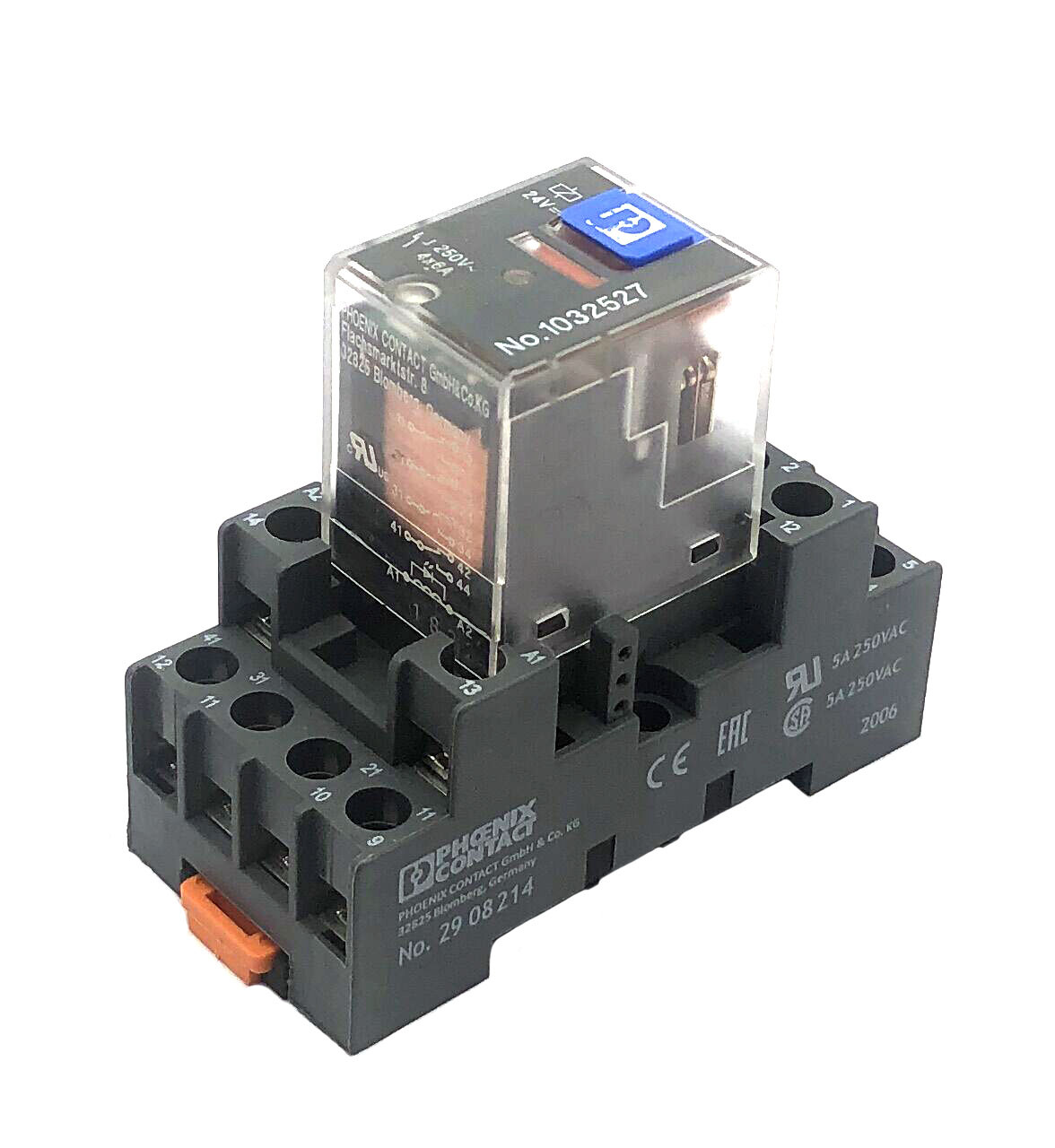 Phoenix 5A NO.2908214 with NO.1032527 24V Intermediate relay 4X6A ...