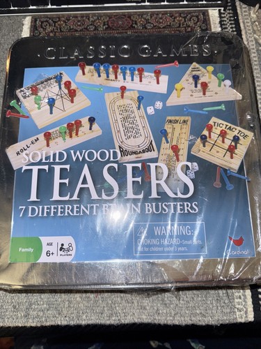 Classic Games - Solid Wood Teasers 7 Different Brain Busters Family NEW ...