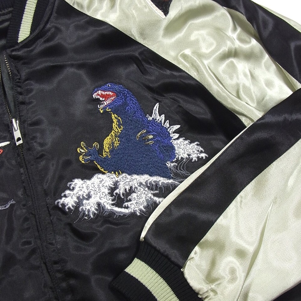 Sukajan Godzilla Mothra Reversible Satin Embroidery Jacket GZSJ-004 S ...