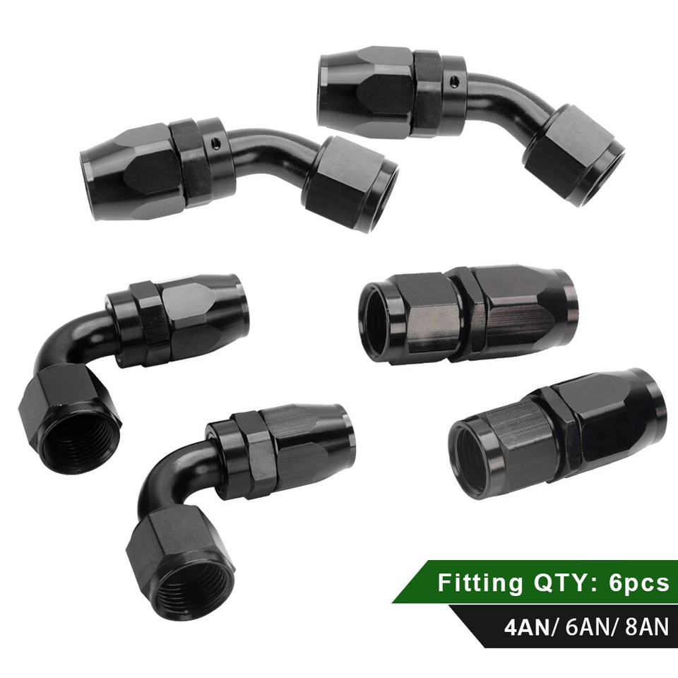 Nylon Braided Fuel Line -4AN-6AN-8AN-10AN- Oil/Gas/Fuel Hose End ...