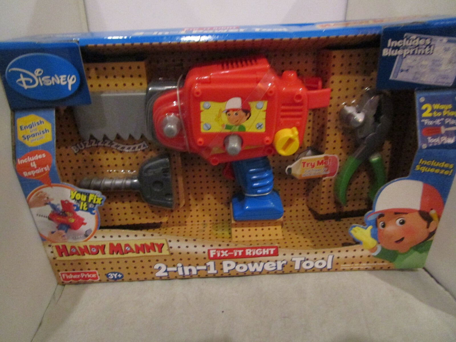 WDW Fisher Price Disney Handy Manny Fix-It Right 2-in-1 Power Tool ...