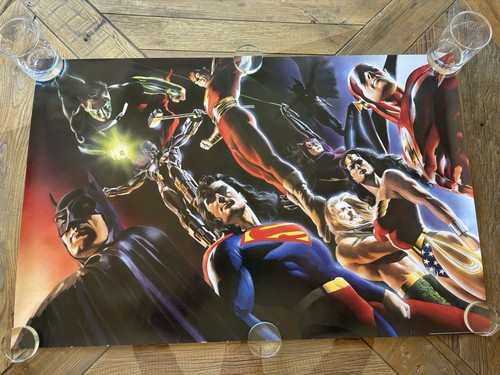 RARE 1994 RETRO Alex Ross DC Comics Super Heroes Poster 34x22 Superman ...