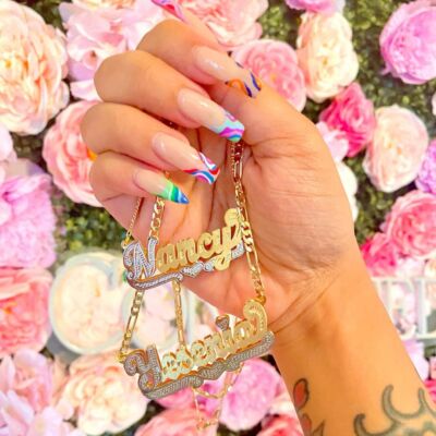 Custom Double Layered Nameplate Necklace | eBay